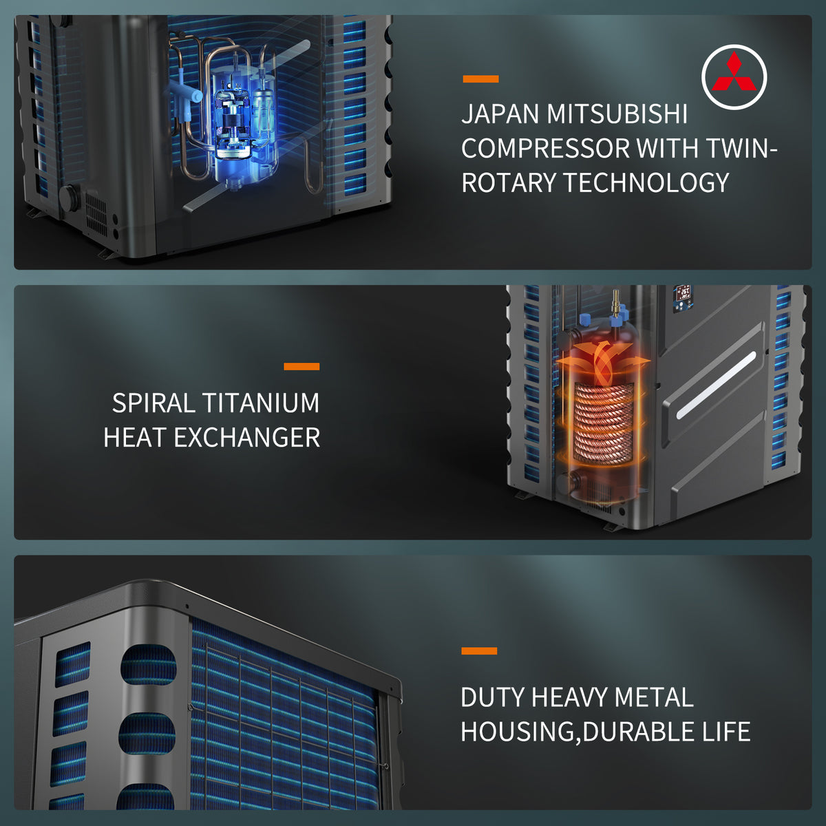 DR. Infrared Heater DR-1100HP Full DC Inverter 110,000 BTU Pool Heat P ...